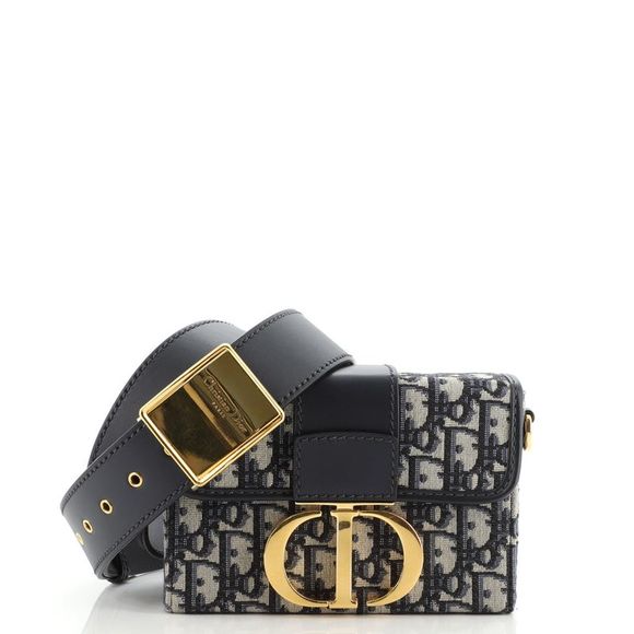 Dior | Bags | Christian Dior 3 Montaigne Box Bag Oblique Canvas Blue ...